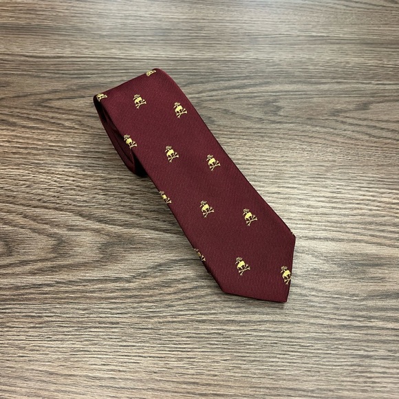 Brooks Brothers | Accessories | Brooks Brothers Maroon W Gold Sheep ...